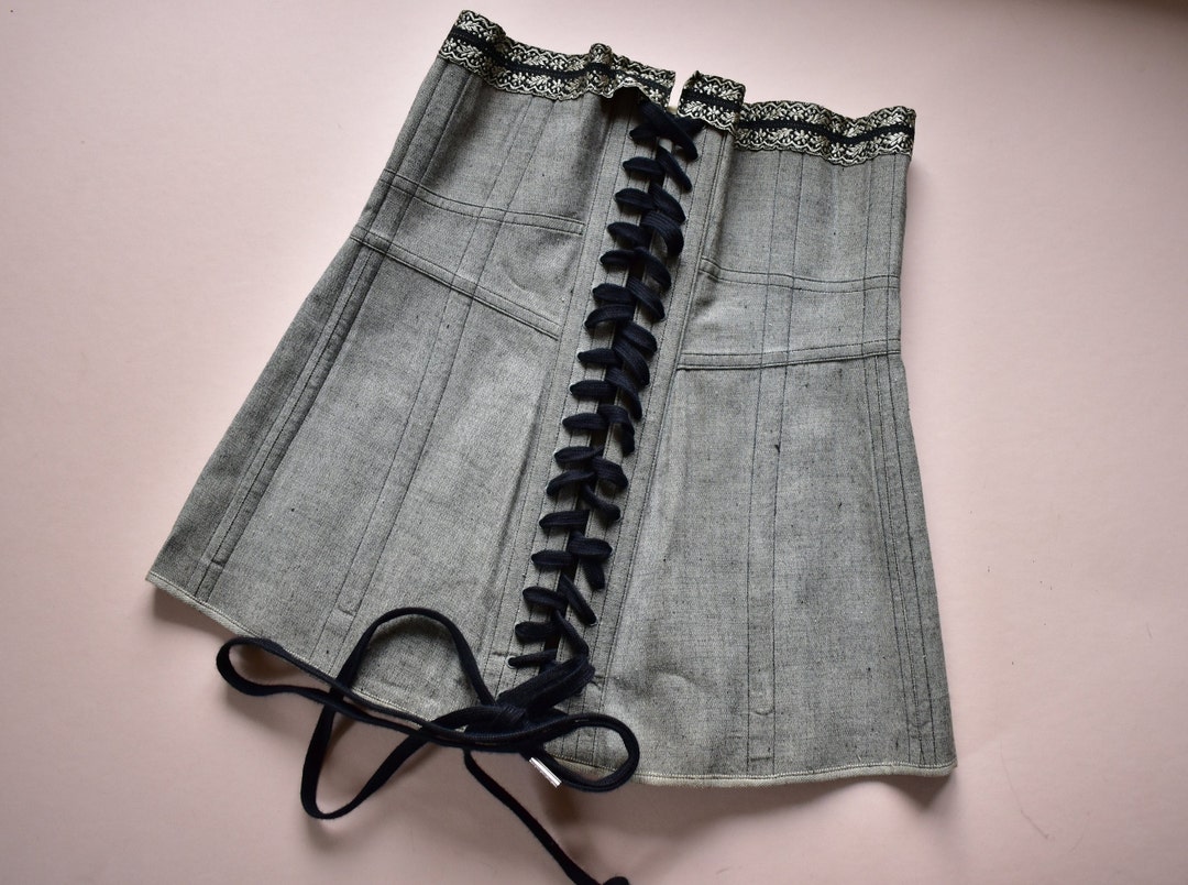 Original Edwardian Corset Antique New Silver Grey Wear Study Display ...