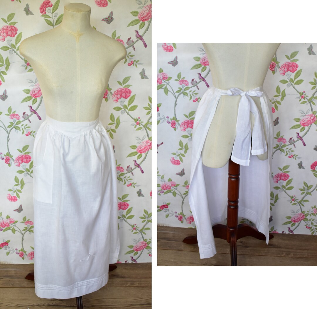 Apron Half Victorian Maid Edwardian Antique Costume Pocket Long - Etsy