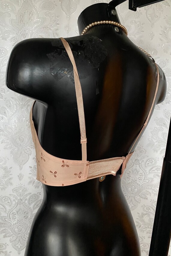 20's 30's bras vintage longline brocade pink peach - Gem