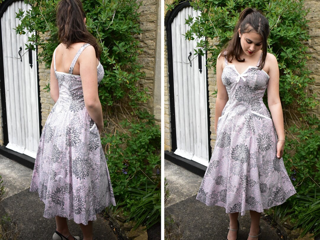 Vintage 1940's Sun Dress Boned Boddice Strap Pockets - Etsy
