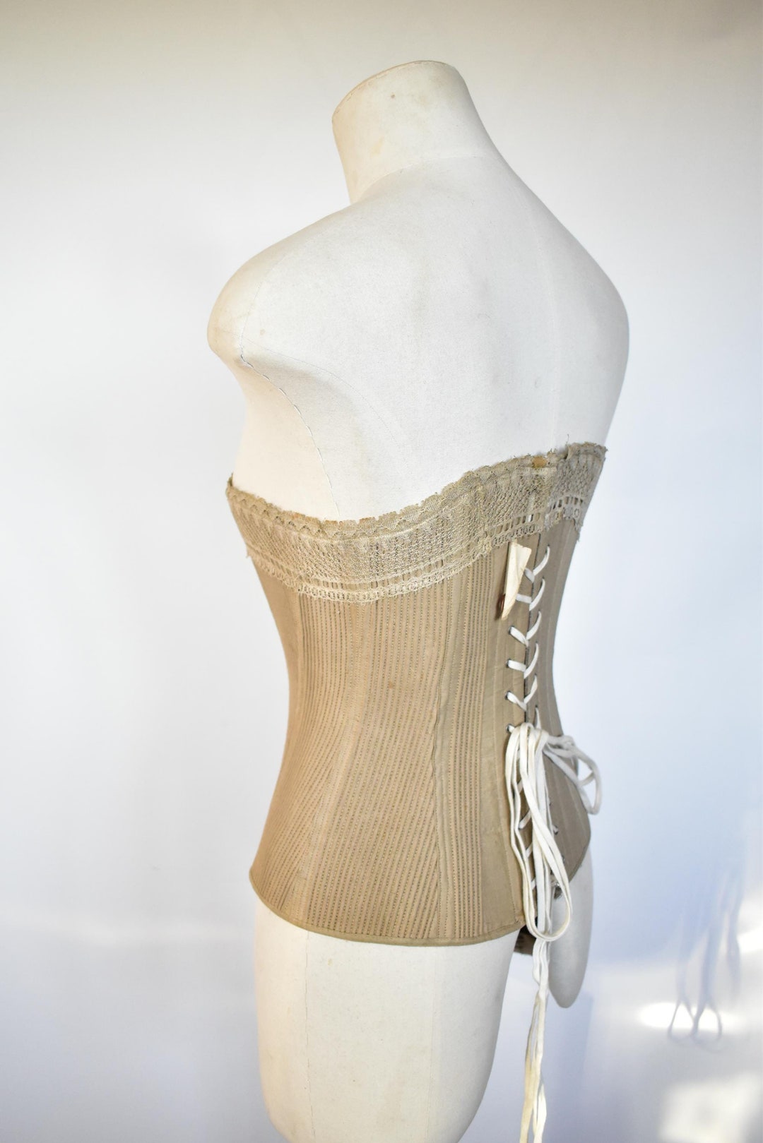 Drab Corset 1890’s Original Edwardian Antique New Deadstock Large 31 ...