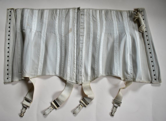 Original Edwardian girdle corset Coutil cotton antiqu… - Gem