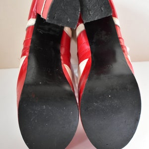 Vintage Platform Shoes Red White Collectors Ladies Succhi - Etsy