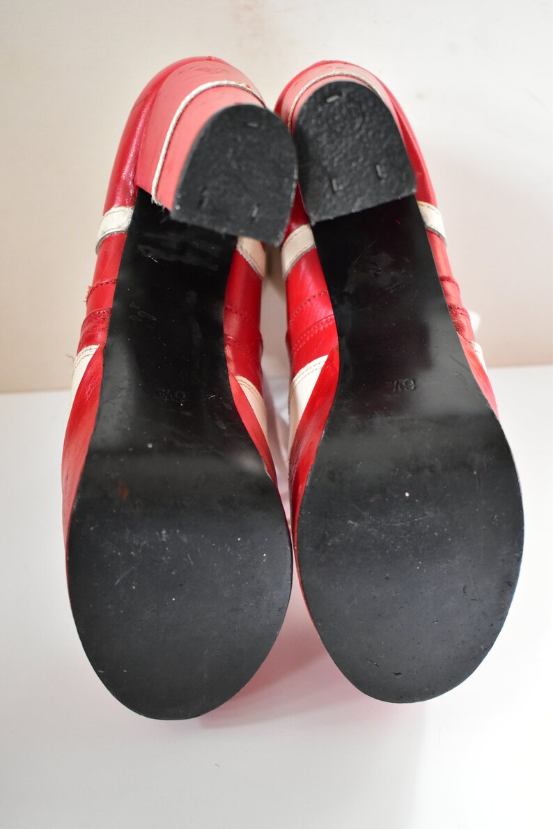 Vintage Platform Shoes Red White Collectors Ladies Succhi - Etsy