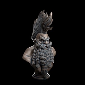 Mohawk Dwarf Portrait Bust Miniature Model Dungeons and Dragons ...