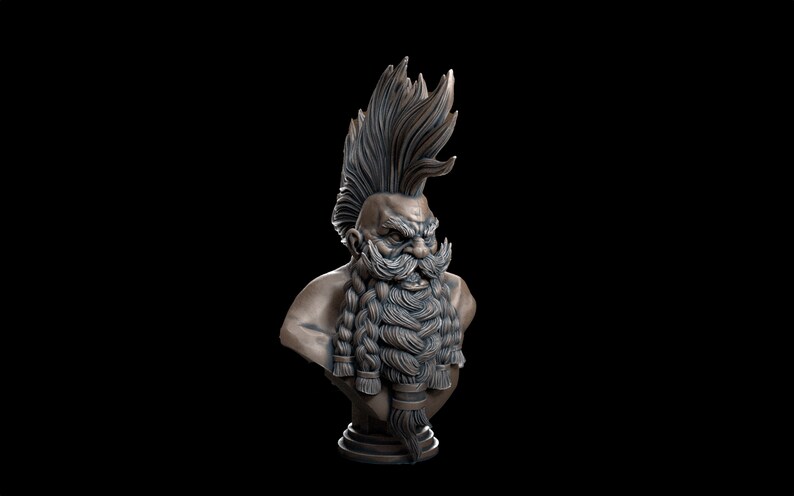 Mohawk Dwarf Portrait Bust Miniature Model Dungeons and - Etsy