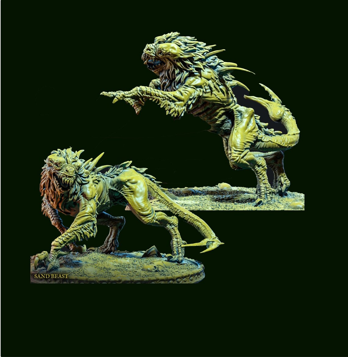 Sand Beast Monster Miniatures Mutated Lion Corrupted | Etsy