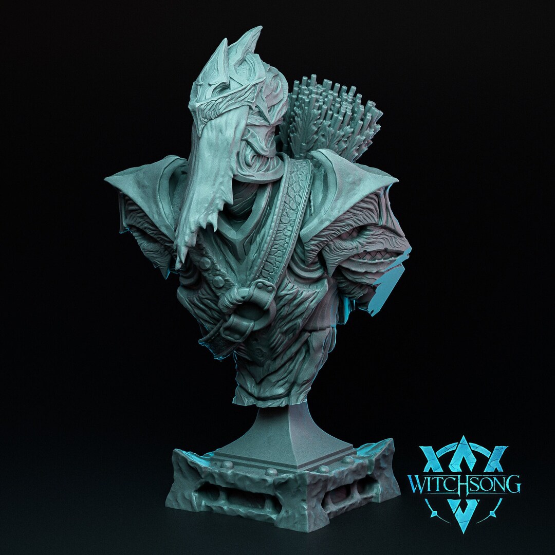 The Undead Hunter Rogue Monster Miniature Portrait Bust Undead Ranger ...