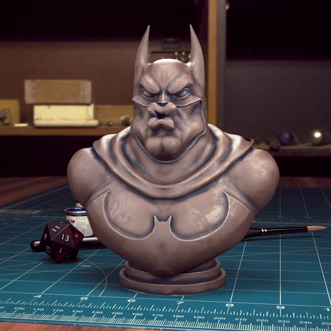 Batmetal Hero Miniature Portrait Bust Monster Meme Dungeons and Dragons ...