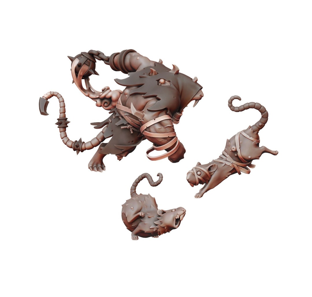 Undead Ratfolk Monster Miniature Models Zombie Rat Zombie Rat Ogre ...