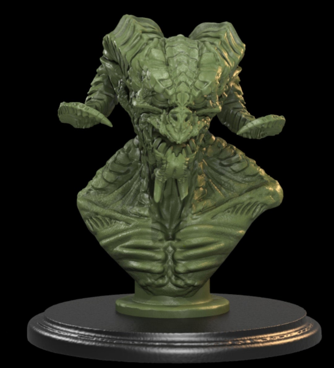 Demon Bust Resin Bust Miniature Dragonborn 75mm Table - Etsy