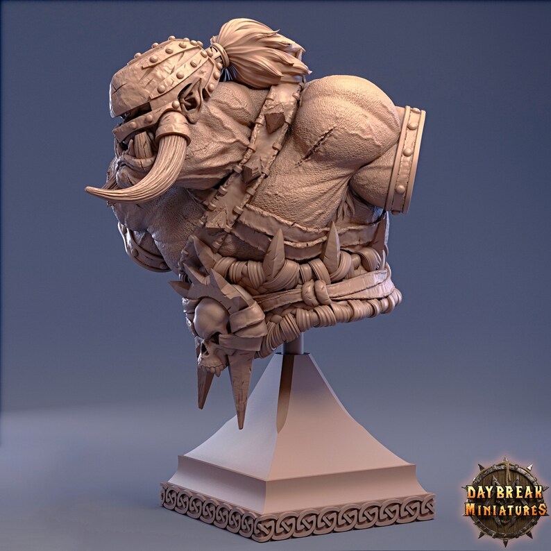 Helmeted Orc Barbarian Warrior Monster Portrait Bust Jugger - Etsy