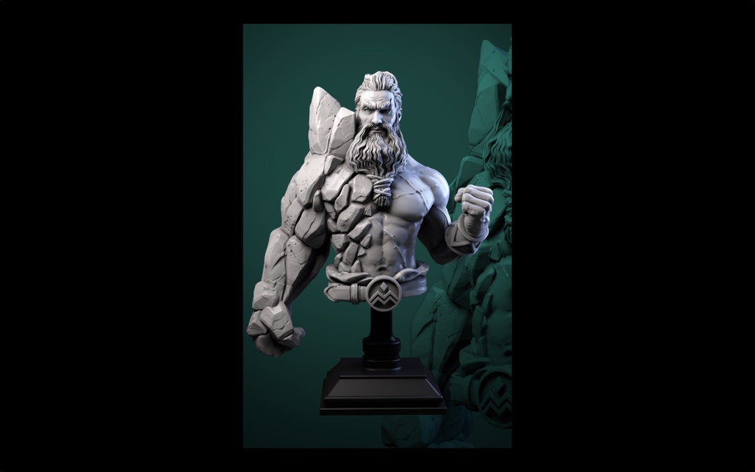 Earth Elemental Miniature Portrait Bust Earth Giant Warrior Dungeons ...