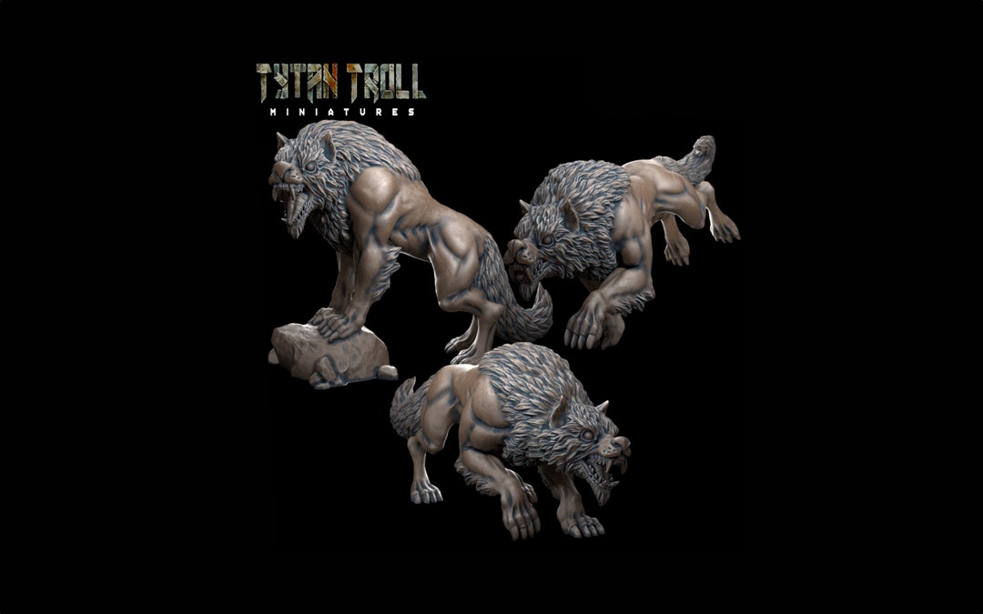 Wolf Miniature Set Dire Timber Table Top Role Playing Dungeons and ...