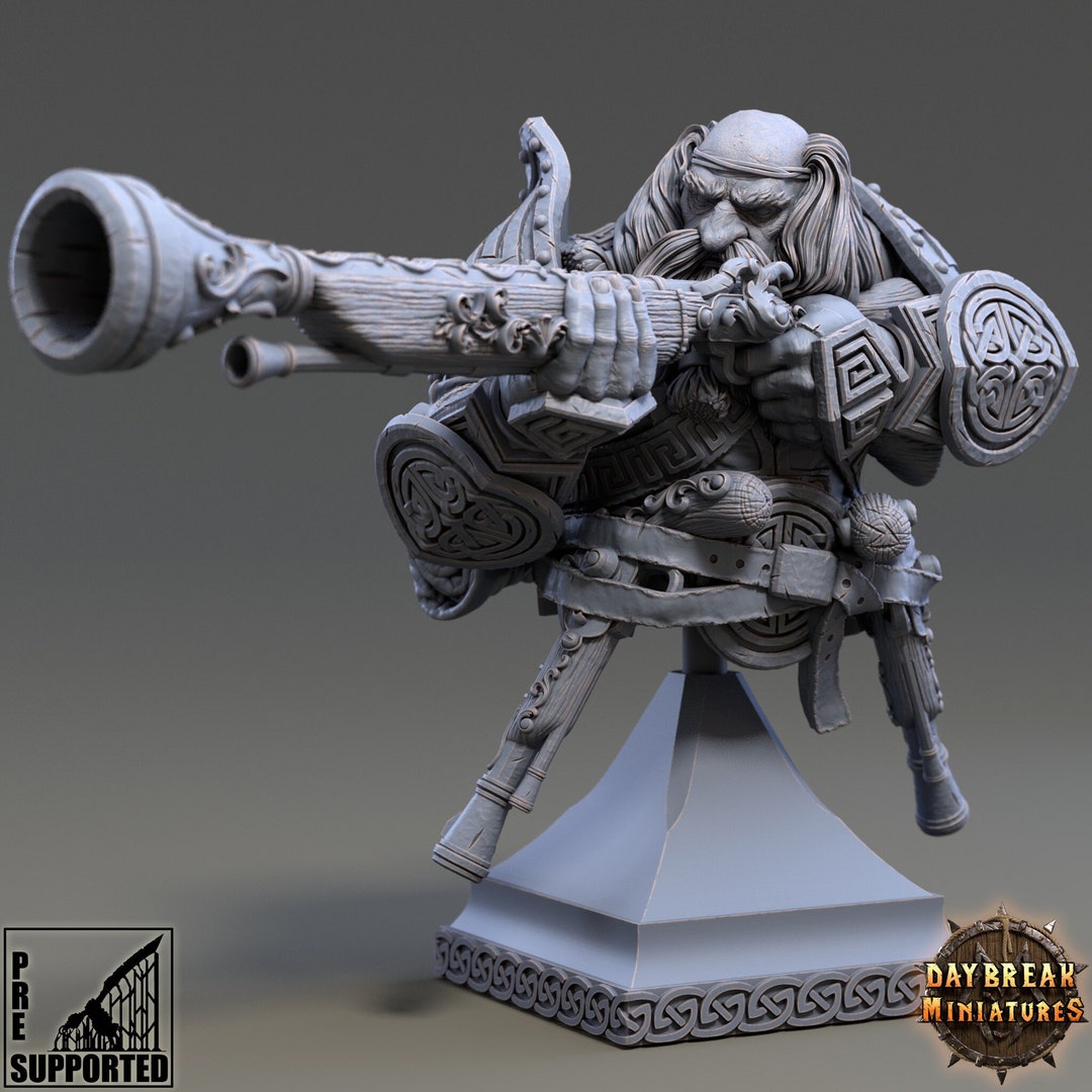 Holgrim Sharpshank Dwarven Gunslinger Monster Miniature Portrait Bust ...