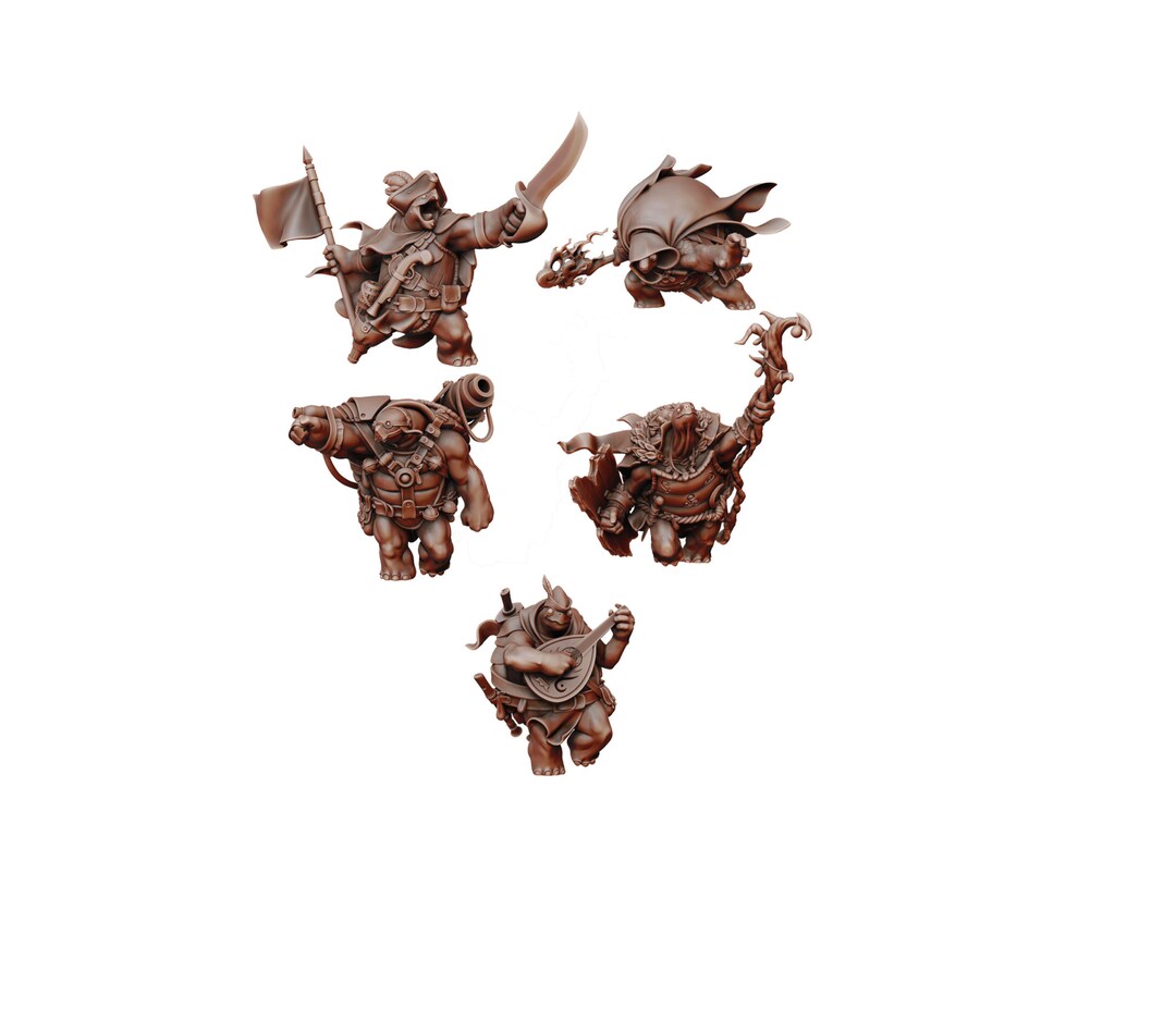 Tortle Miniatures Wizard Pirate Druid Bard Artificer D&D Miniatures ...
