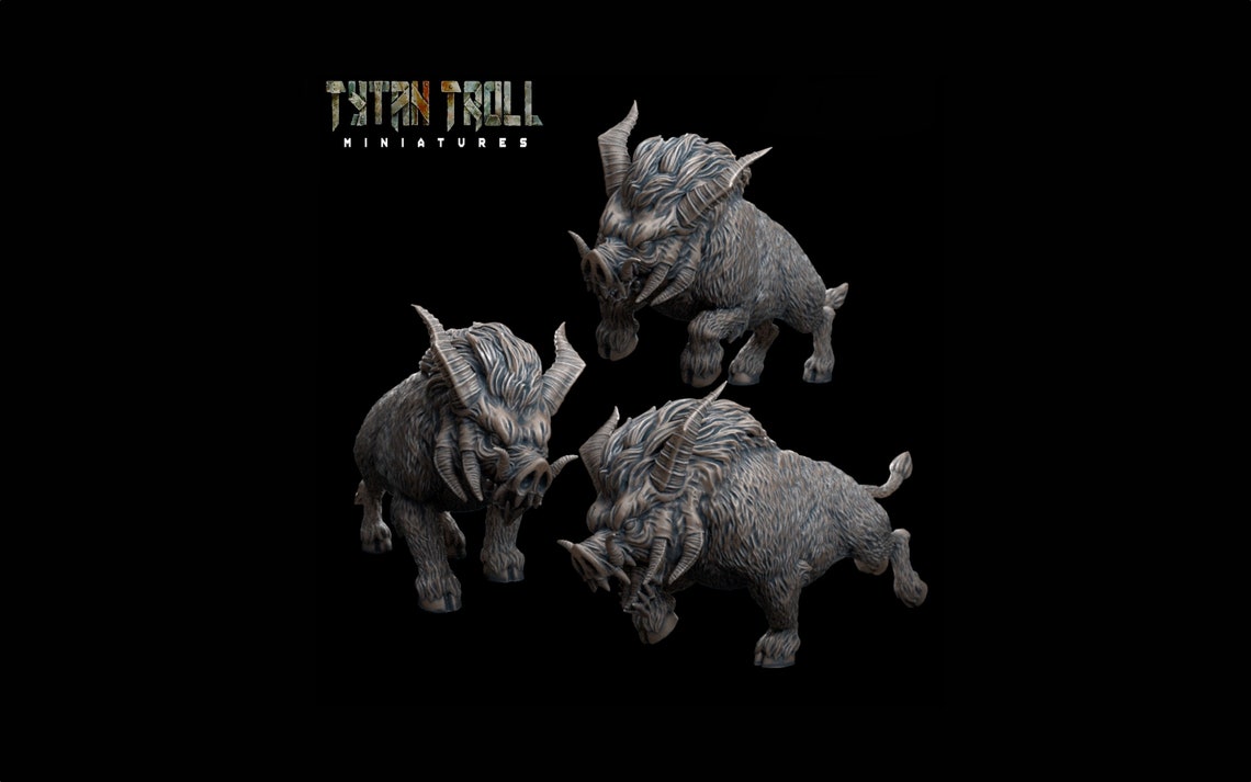 Boar Miniature Set Warthog Razorback Table Top Role - Etsy