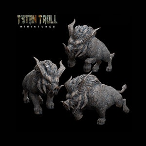 Boar Miniature Set Warthog Razorback Table Top Role Playing Dungeons ...