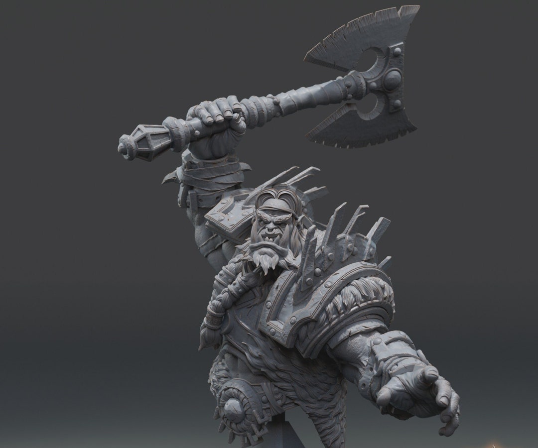 Cutter Cadenza Orc Warrior Barbarian Model Miniature Portrait Bust Ork ...