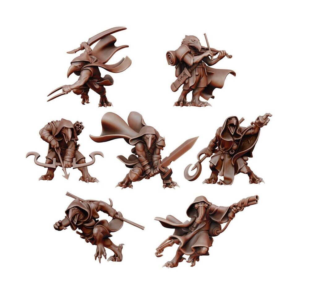 Kenku Miniatures | Ravenfolk | Rogue | Fighter | Wizard | Mage ...