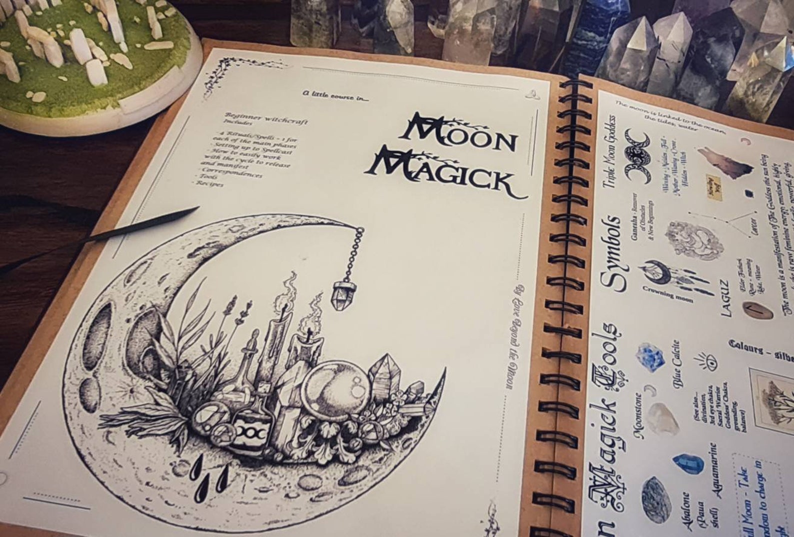 MOON MAGICK Book of Shadows - A Course in Witchcraft - Grimoire Journal ...