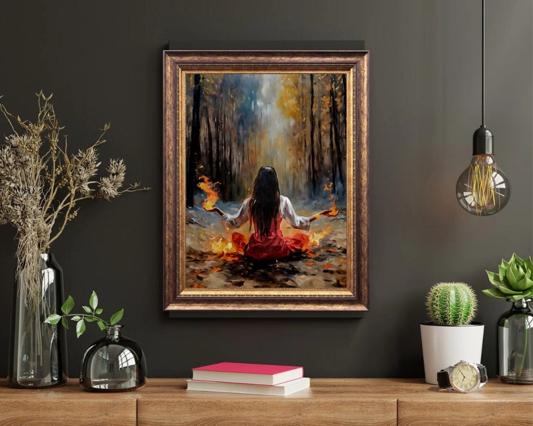 FIRE ELEMENT - HD Digital Download Instant Printable Witch Art - Oil ...