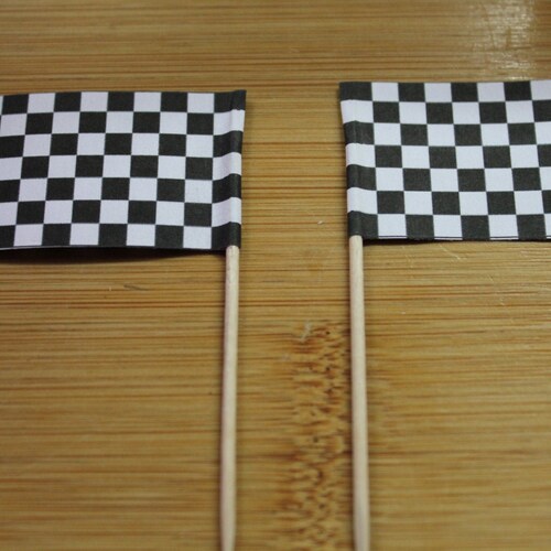 Checkered Sandwich Flag Cupcake Toppers Tops Picks Pics - Etsy