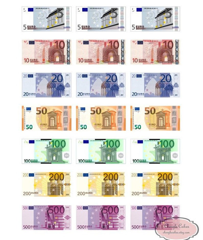 Stand up Edible Money Cupcake Toppers 21 'notes' per | Etsy