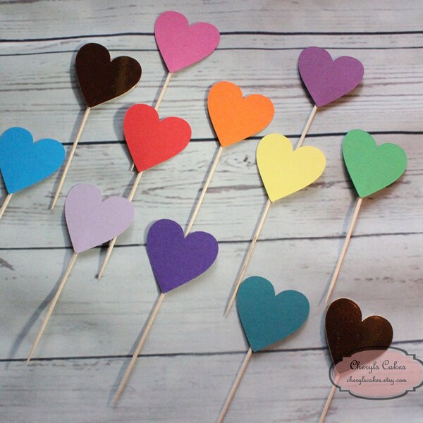 Heart Cupcake Topper - Etsy