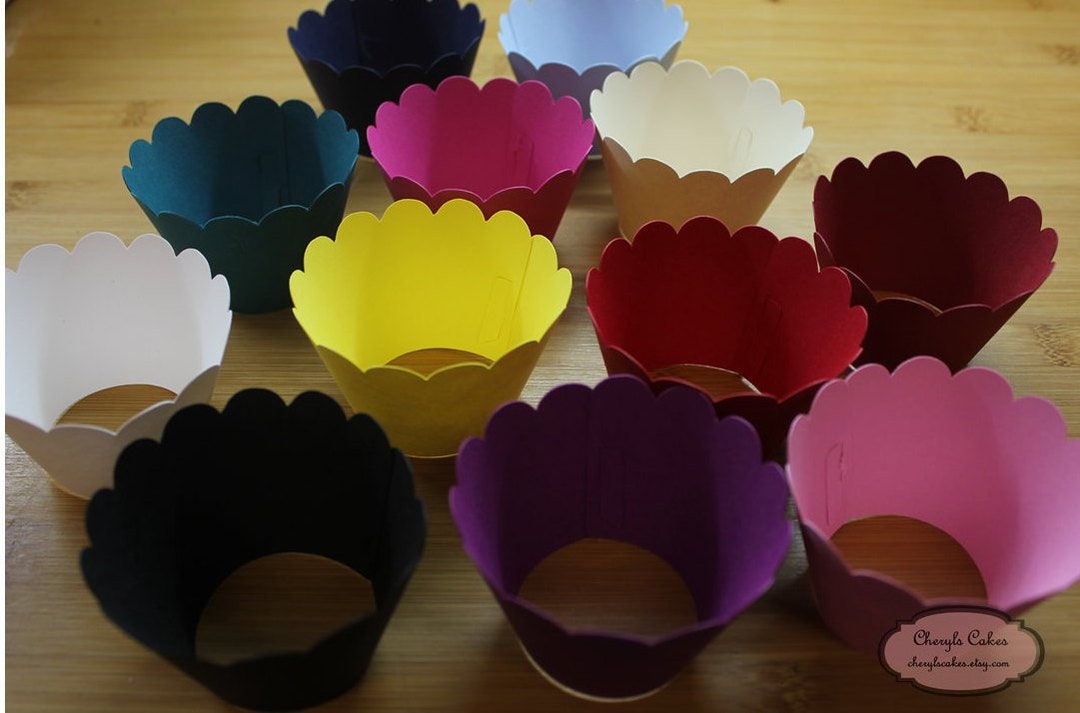 12 Cupcake Wrappers, Various Colours Available - Etsy
