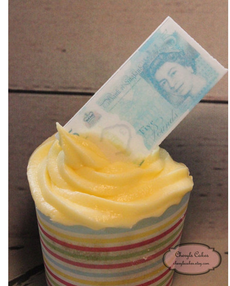 Stand up Edible Money Cupcake Toppers 21 'notes' per | Etsy