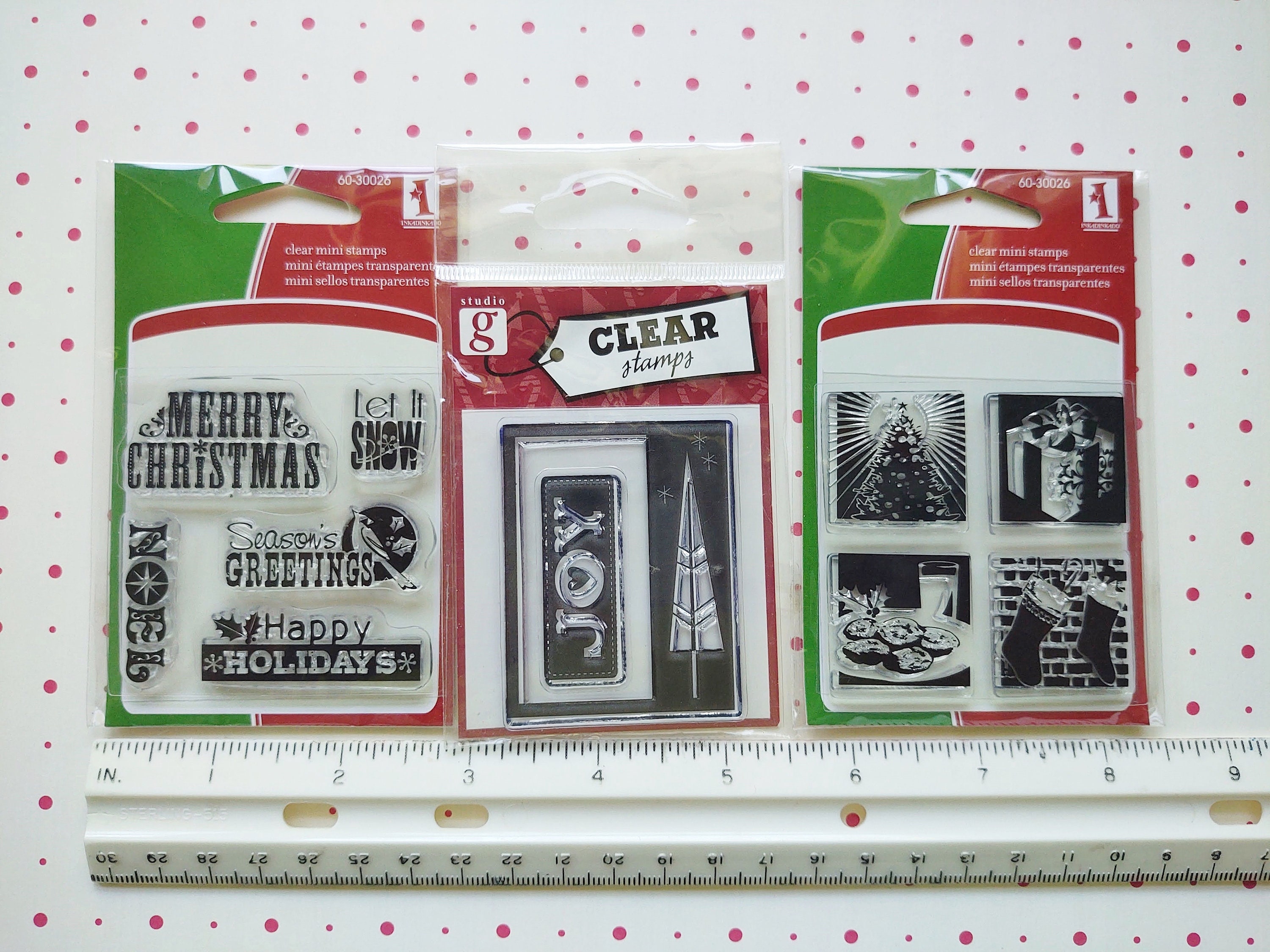 Clear Acrylic Christmas Mini Stamp Sets, Santa Cookies, Assorted ...