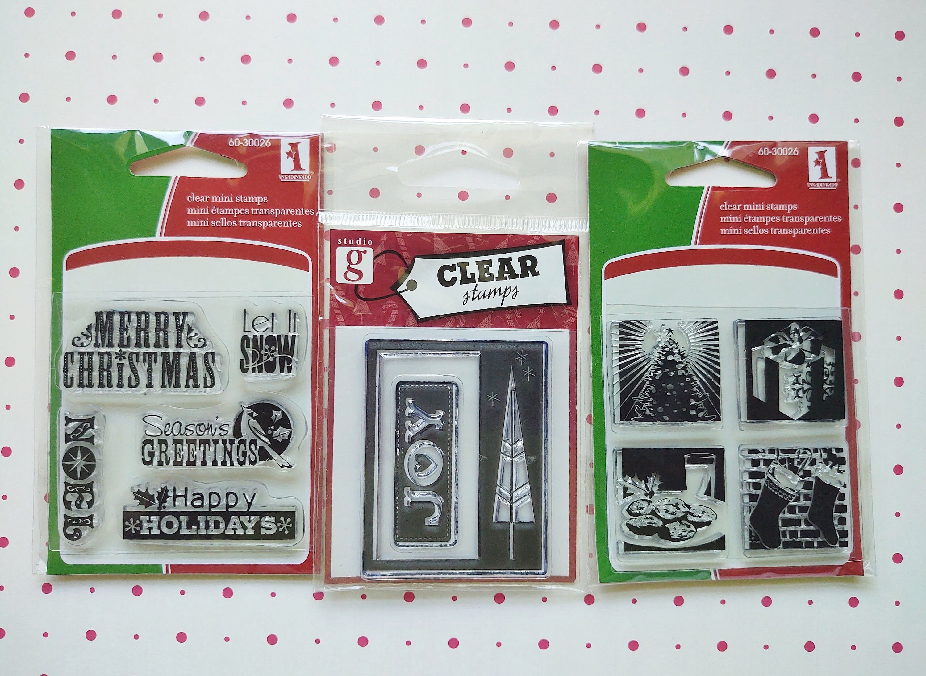 Clear Acrylic Christmas Mini Stamp Sets, Santa Cookies, Assorted ...