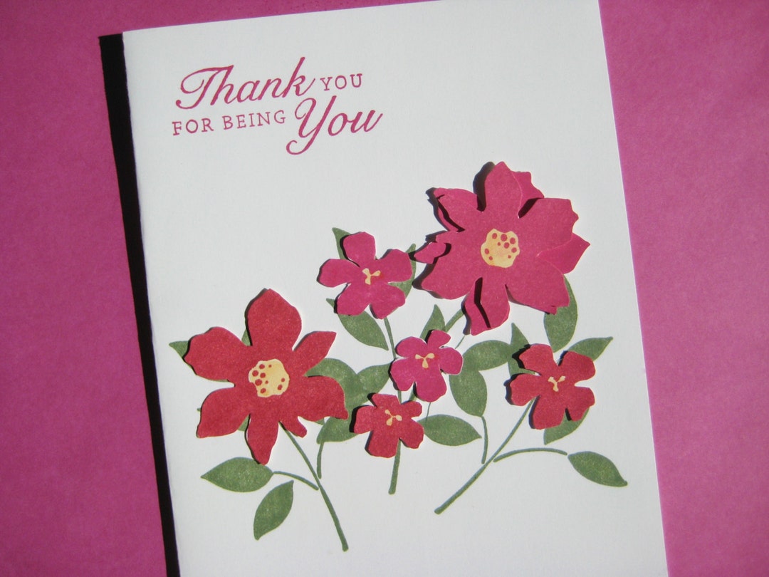 Thank You for Being You Handmade Card, Teacher Appreciation, Hand ...