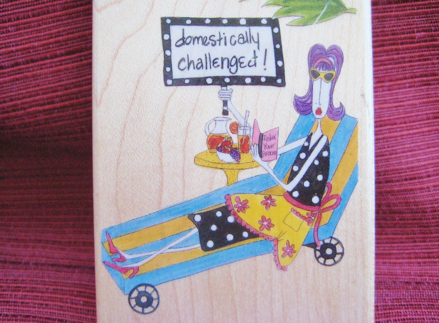 Dolly Mama's Domestically Challenged, Large Rubber Stamp, New, Wood ...