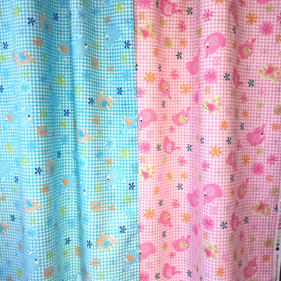 Elephant Parade 1587 Pink or Aqua Blue Allover Special Buy Studio E ...