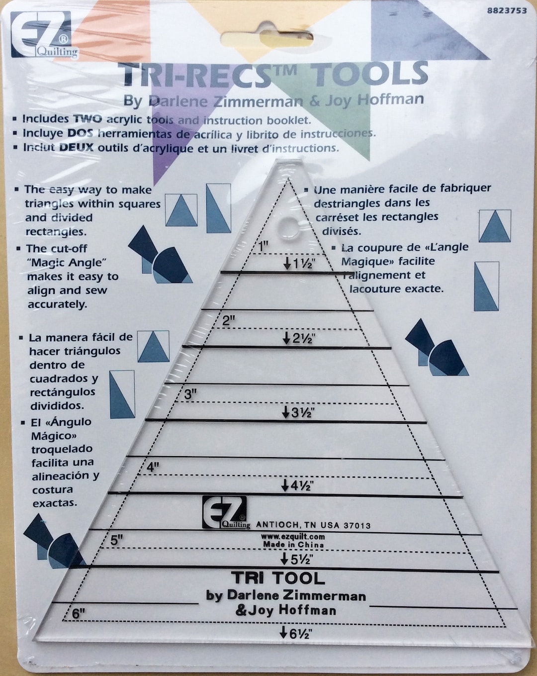 EZ Easy Tri-recs Tool Quilting Template Designed by Darlene Zimmerman ...