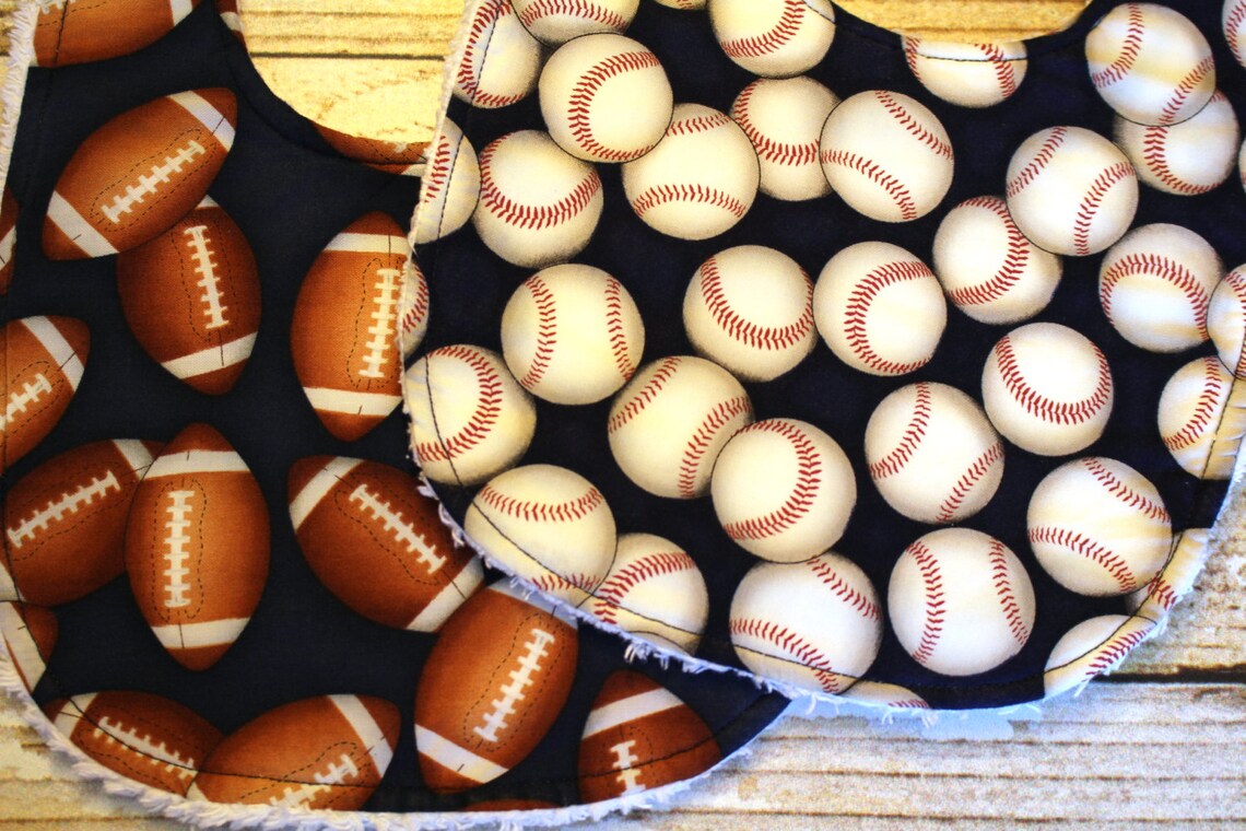Baby Bib, Baby Boy Bib, Sports Bib, Baseball, Football Toddler Bib ...