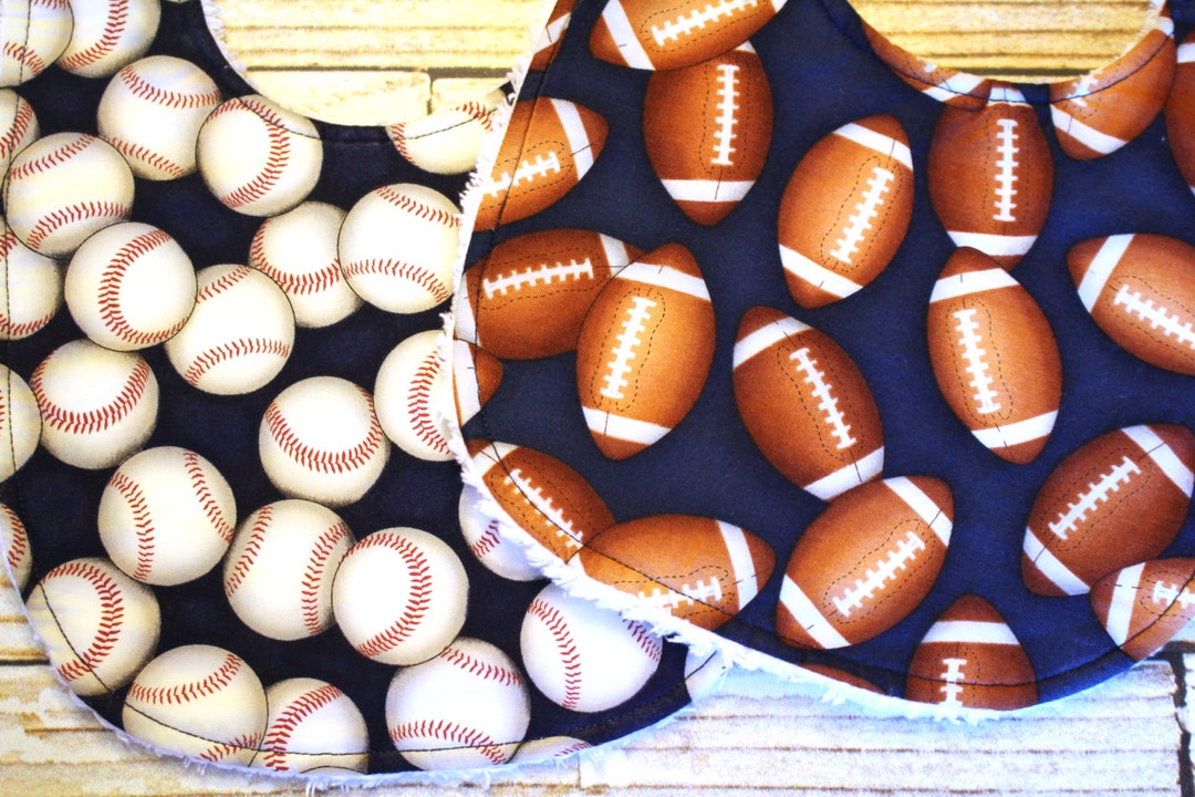 Baby Bib, Baby Boy Bib, Sports Bib, Baseball, Football Toddler Bib ...
