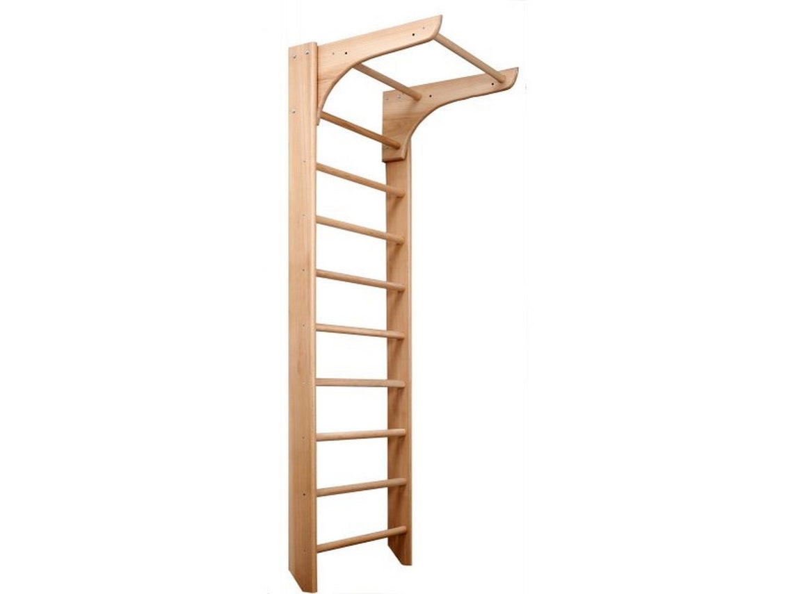 Wooden Swedish wall wall bars ladder with Horizontal bar | Etsy