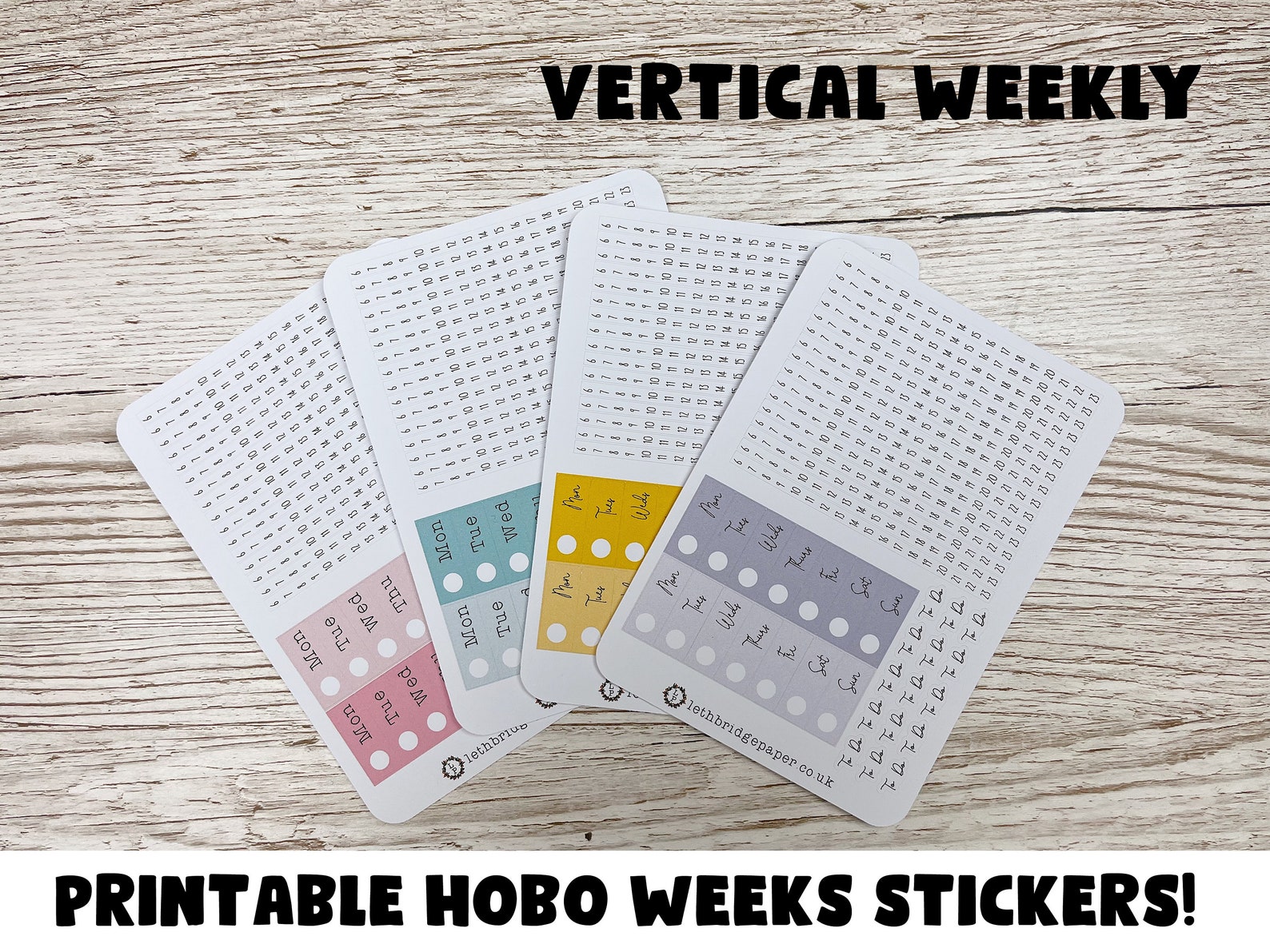 Vertical Hobonichi Weeks Weekly Kits; Winter Kit; Weekly Sticker Kit ...