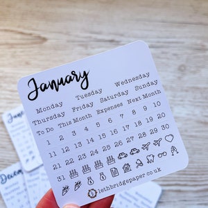 Mini Date Stickers; Calendar Icons; Bullet Journal Stickers; TN ...
