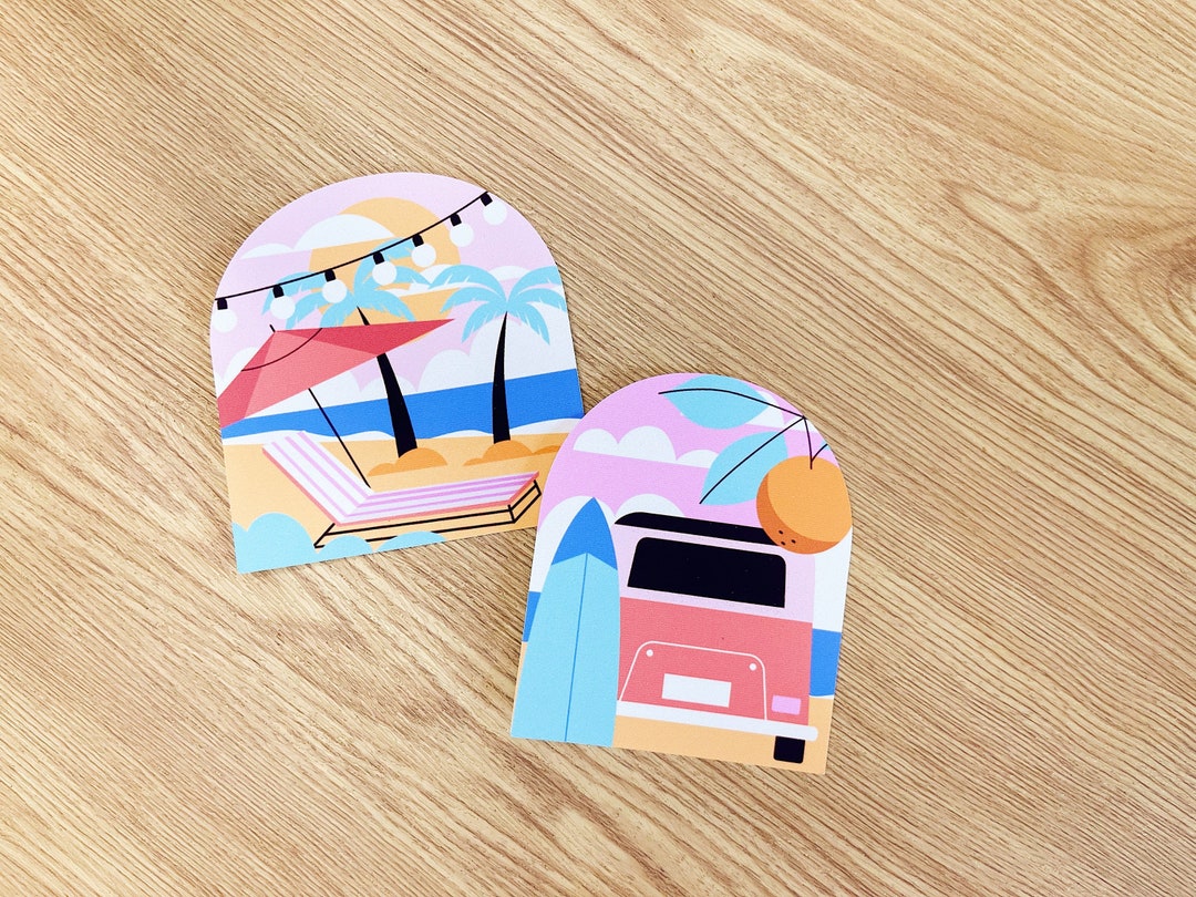 Die Cut Beach Vinyl Stickers Notebook Stickers Kawaii Stickers Cute ...