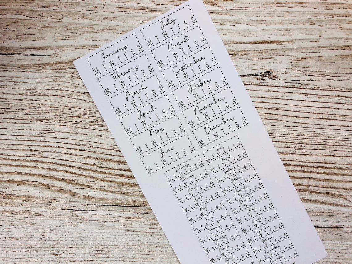 Cousin Yearly Overview Sticker Kit Hobonichi Cousin Kit | Etsy UK