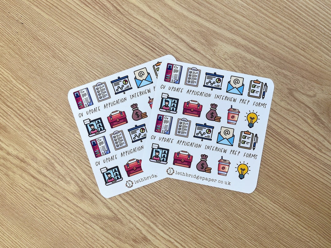 Job Search Planner Stickers; CV Stickers; Interview Stickers ...