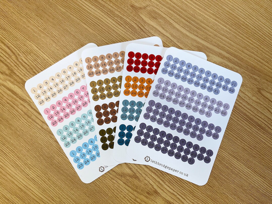 Date Dots Planner Stickers; Calendar Icons; Bullet Journal Stickers; TN ...