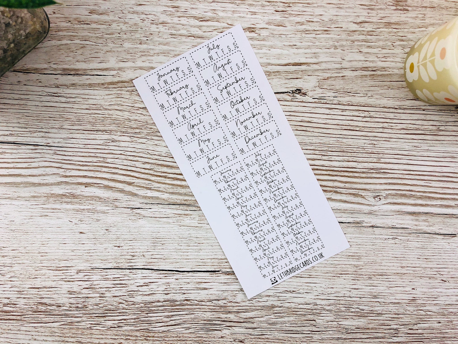Cousin Yearly Overview Sticker Kit; Hobonichi Cousin Kit; Planner ...