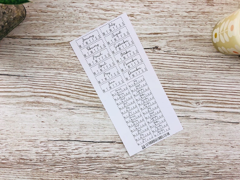 Cousin Yearly Overview Sticker Kit Hobonichi Cousin Kit | Etsy UK