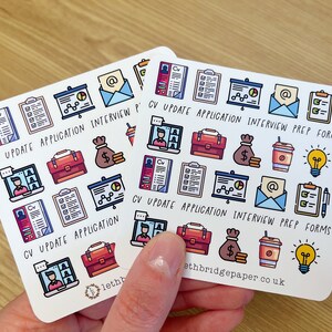 Job Search Planner Stickers; CV Stickers; Interview Stickers ...