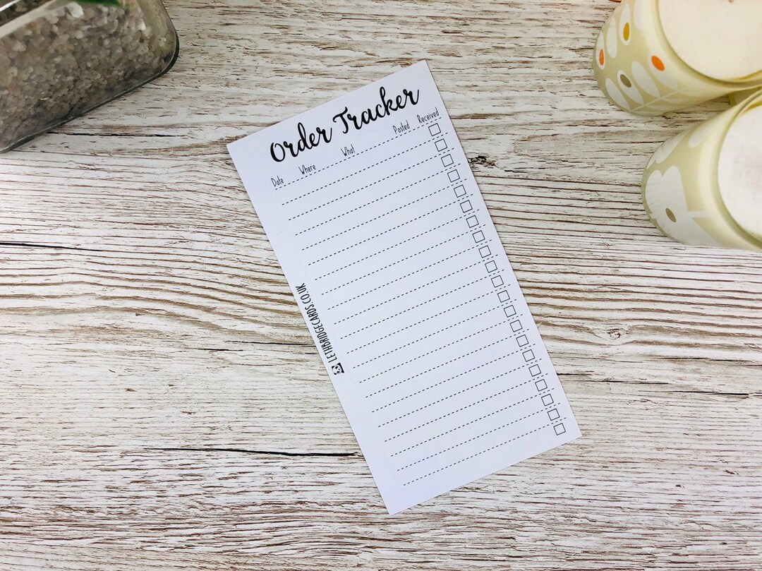 Order Tracker Full Sheet for Hobonichi Weeks; Happy Mail Tracking ...
